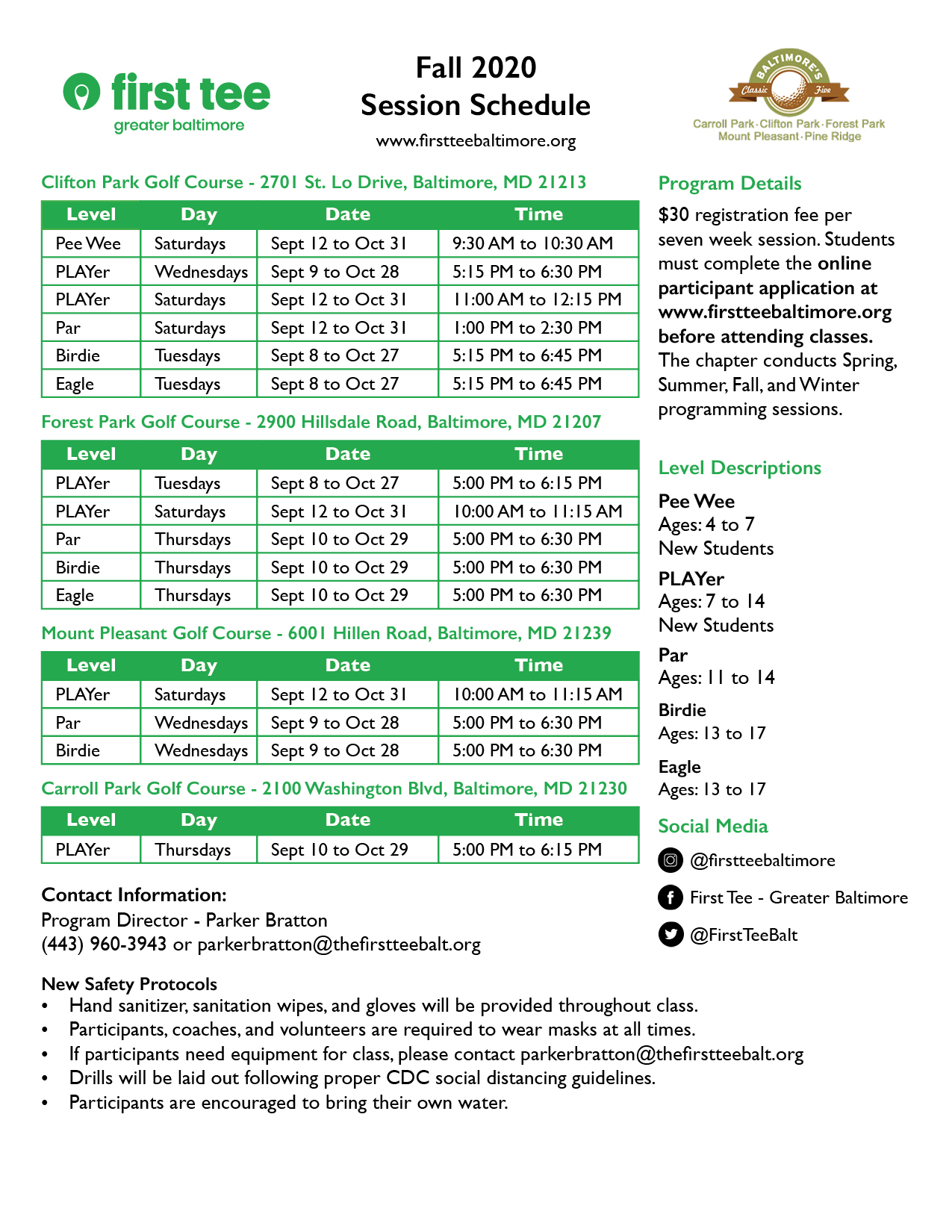 Fall Programming - First Tee - Greater Baltimore